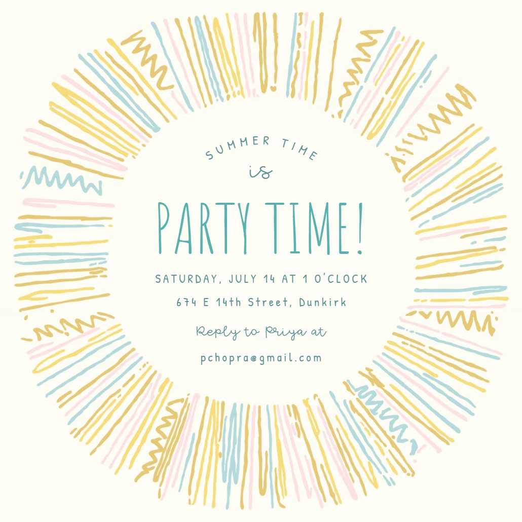 Burst of Sunshine - Pool Party Invitation Template (Free) | Greetings ...