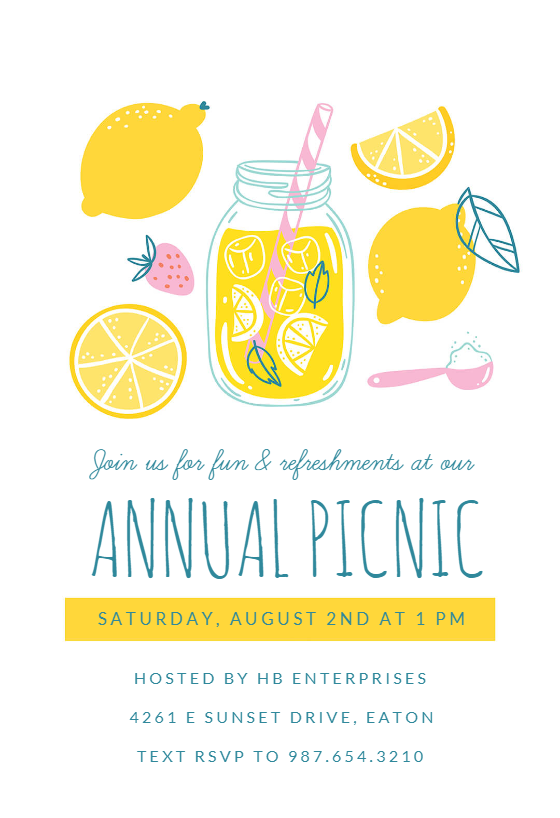 Chilled Lemonade - Pool Party Invitation Template (Free) | Greetings Island