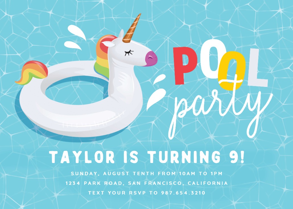 Cool pool inflatables - Pool Party Invitation Template | Greetings Island
