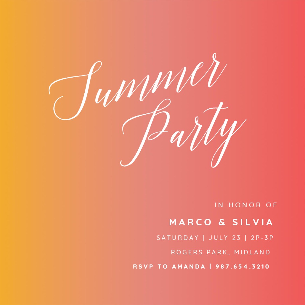 Hello Summer - Pool Party Invitation Template (Free) | Greetings Island