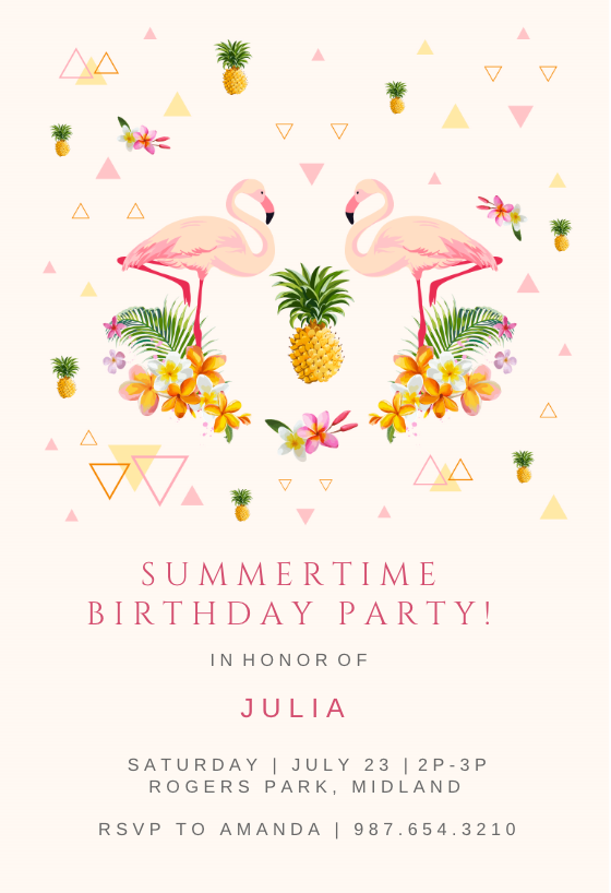 Chill with Flamingo - Pool Party Invitation Template (Free) | Greetings ...