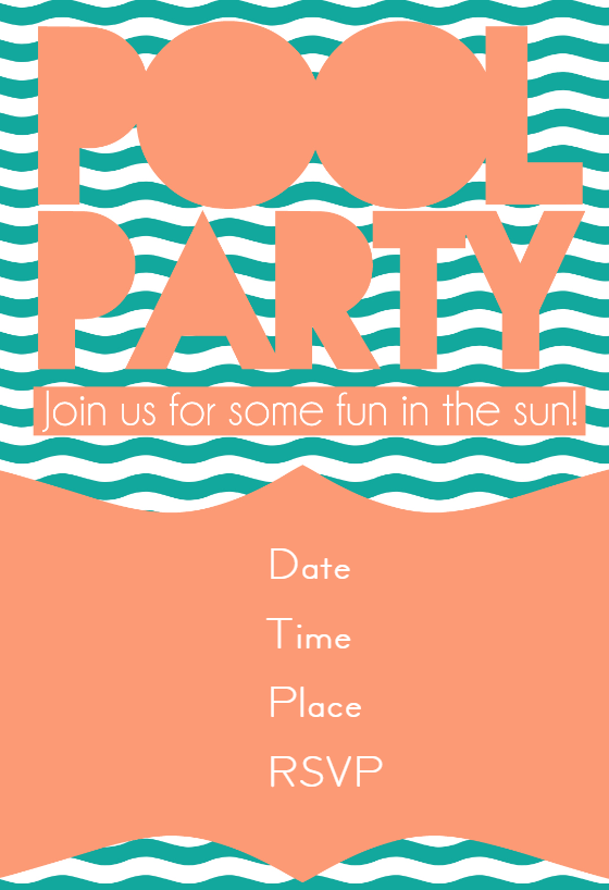 Fun In The Pool - Pool Party Invitation Template (Free) | Greetings Island