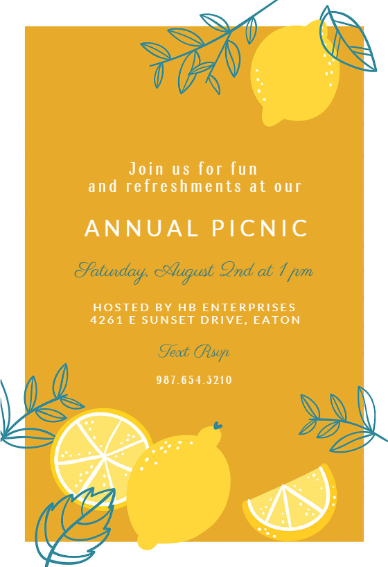 Lemons - Pool Party Invitation Template (Free) | Greetings Island