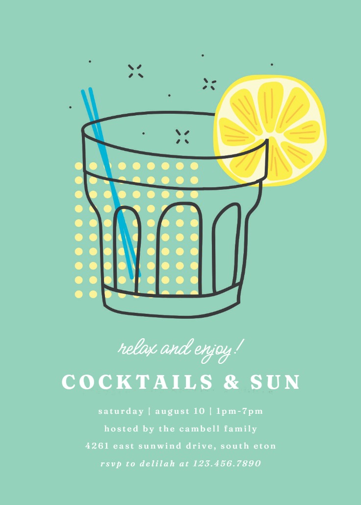 Cold Drink - Cocktail Party Invitation Template (Free) | Greetings Island