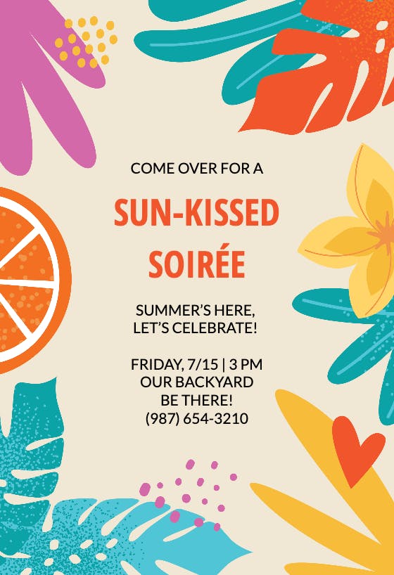 Sunkissed soiree - Pool Party Invitation Template (Free) | Greetings Island