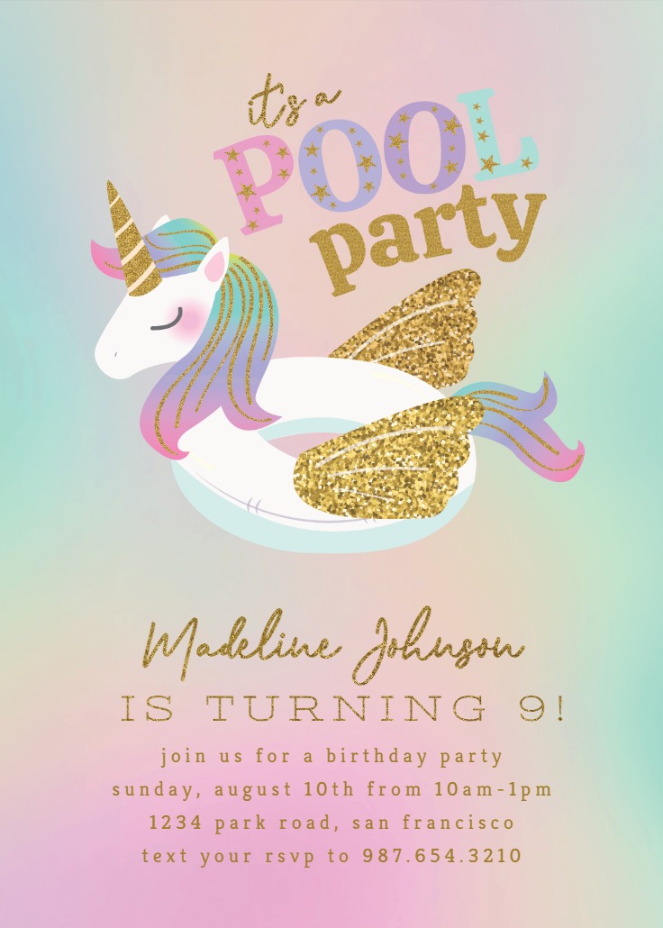 Cool pool inflatables - Pool Party Invitation Template | Greetings Island