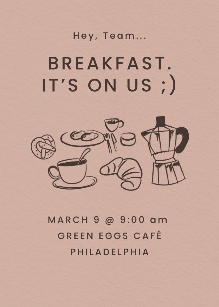 Cheeky Morning - Brunch & Lunch Invitation Template (Free) | Greetings ...