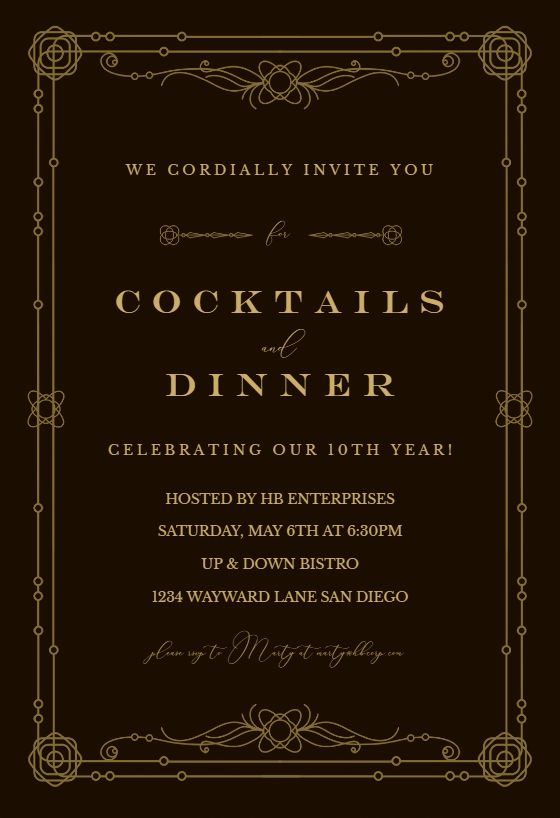 Frame & lines - Gala Invitation Template (Free) | Greetings Island