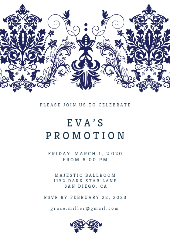 Elegant Damask - Business Event Invitation Template | Greetings Island