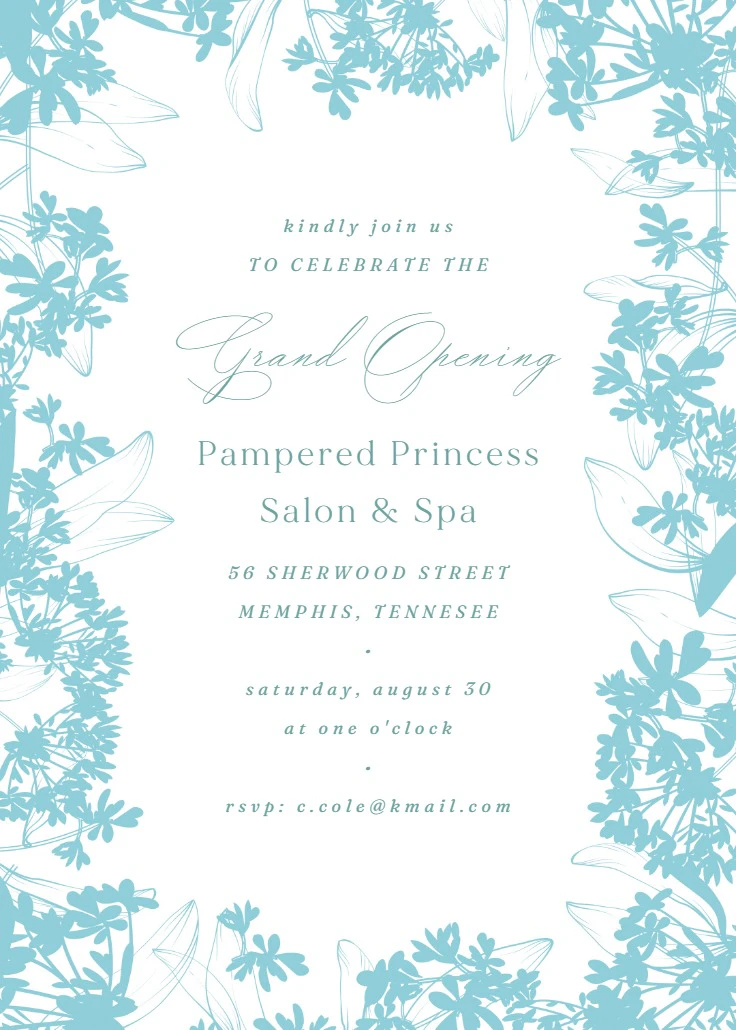 Floral Edges - Business Events Invitation Template (Free) | Greetings ...