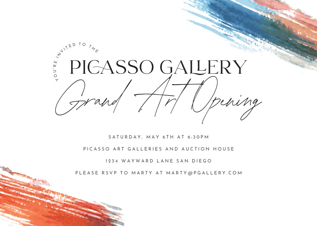 Artsy Design - Business Event Invitation Template (Free) | Greetings Island