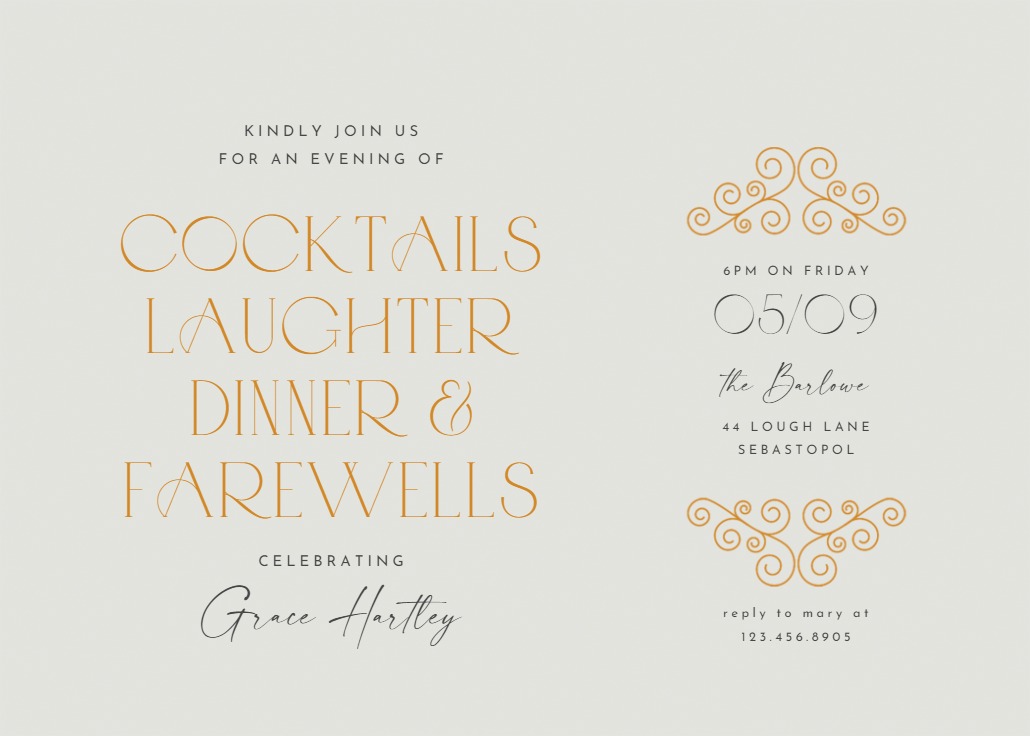 Minimal elegance - Dinner Party Invitation Template (Free) | Greetings ...