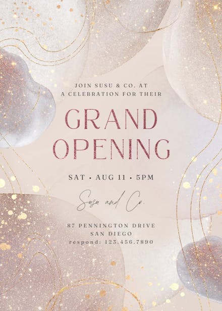 Abstract Watercolor - Grand Opening Invitation Template | Greetings Island
