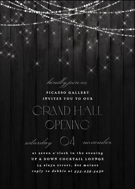 White String Lights - Business Event Invitation Template | Greetings Island