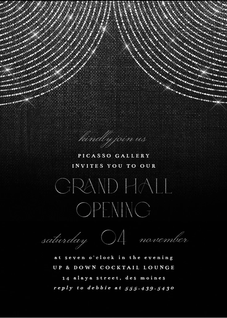 White string lights - Business Events Invitation Template | Greetings ...