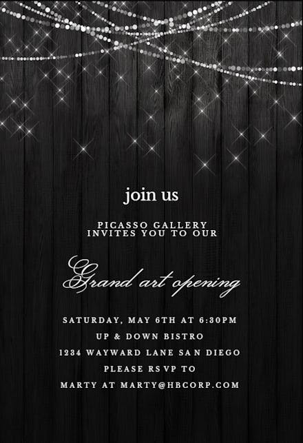 White String Lights - Business Event Invitation Template | Greetings Island