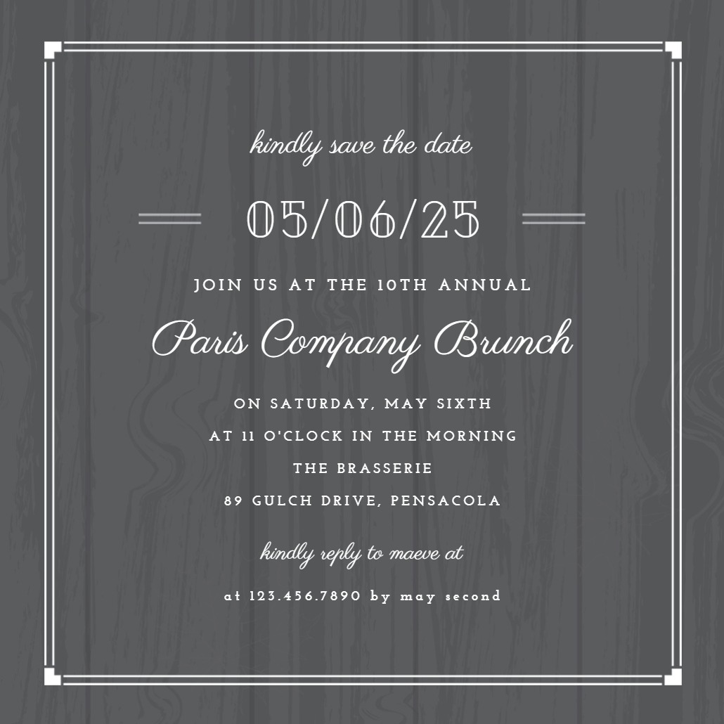 Woodgrain Panel - Business Events Invitation Template (Free ...