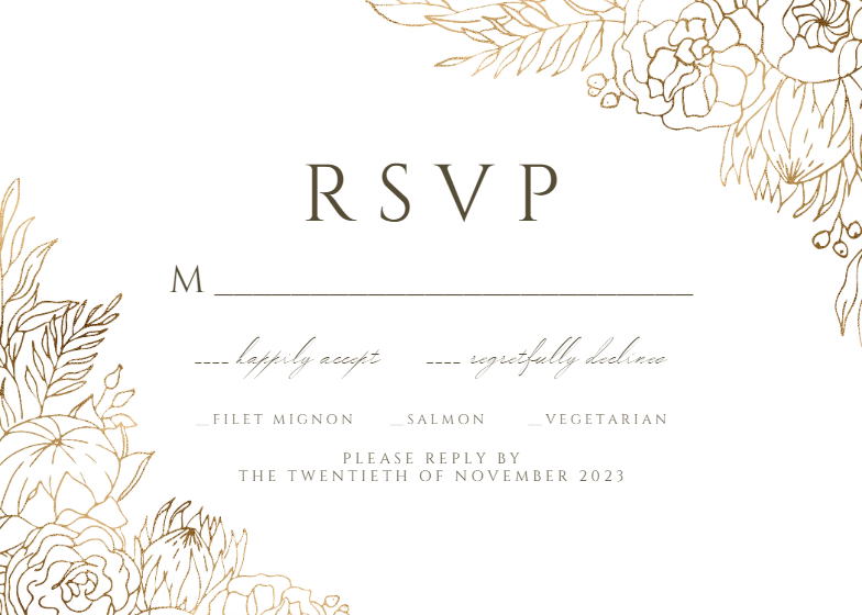 Gilded Lines - Wedding Invitation Template | Greetings Island