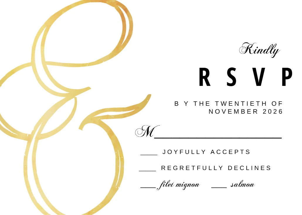 Ampersand Gold - Wedding Invitation Template (Free) | Greetings Island