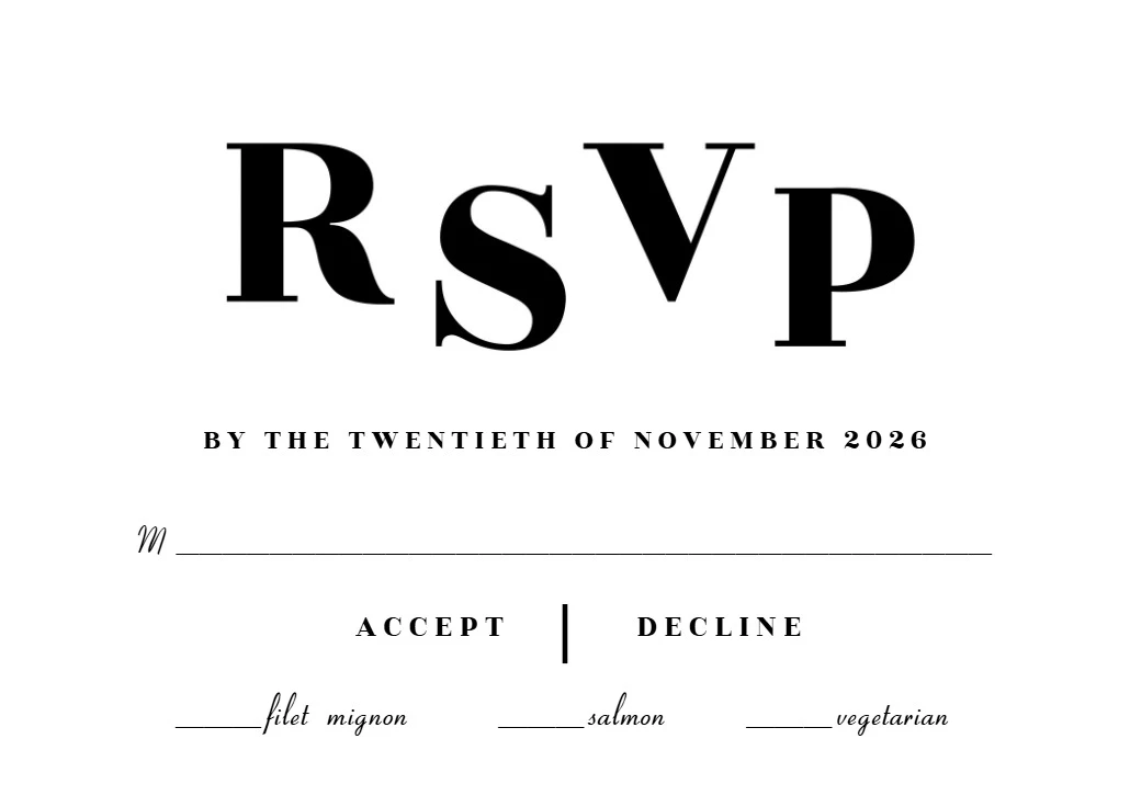 Big Initials - Wedding Invitation Template (Free) | Greetings Island