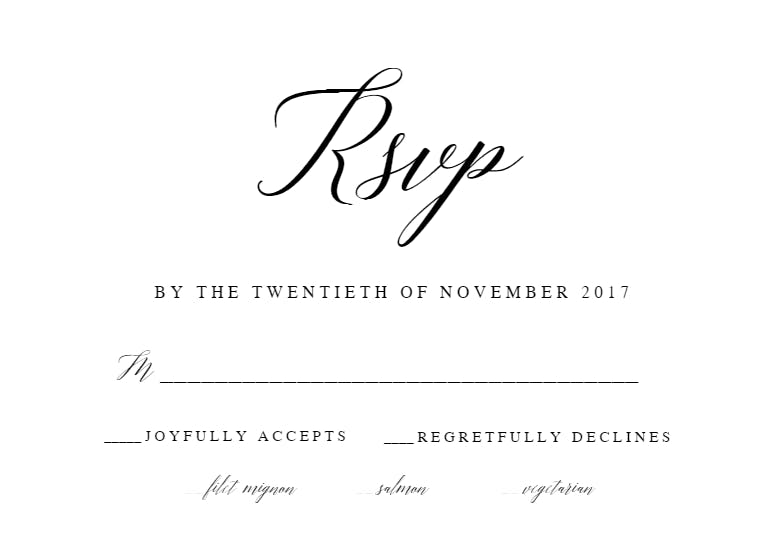 Big Script - RSVP Card Template (Free) | Greetings Island
