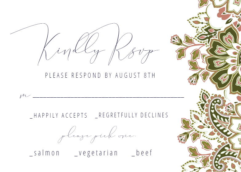 White and Blue - RSVP card Template (Free) | Greetings Island