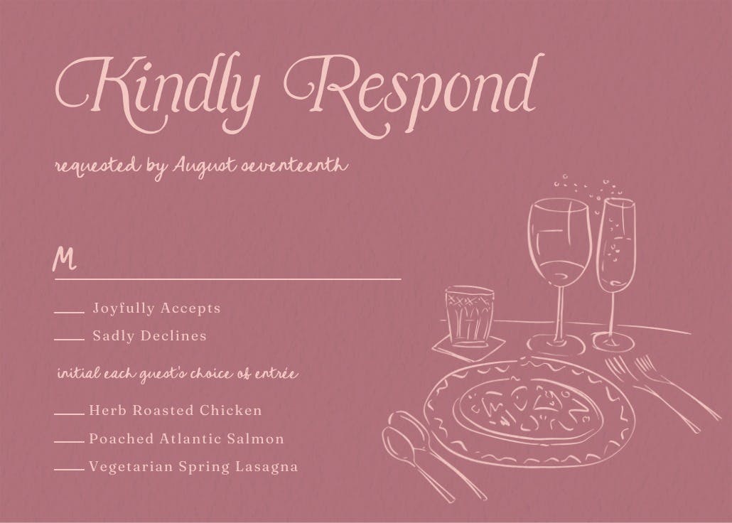 Casual Comfort - RSVP card Template (Free) | Greetings Island