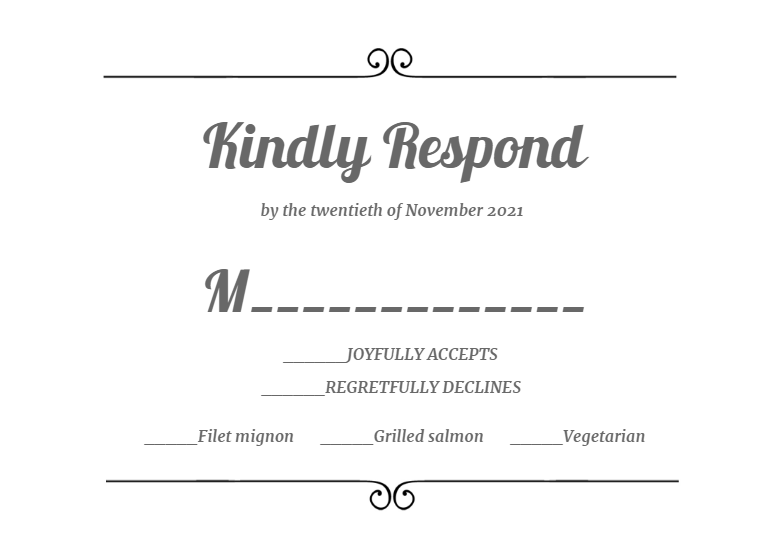 Chalkboard Simplicity - RSVP card Template (Free) | Greetings Island Chalkboard Simplicity - RSVP card Template (Free) | Greetings Island
