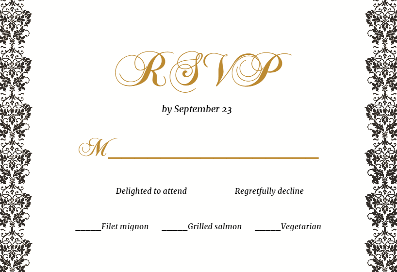 Wedding Fonts - RSVP card Template (Free) | Greetings Island