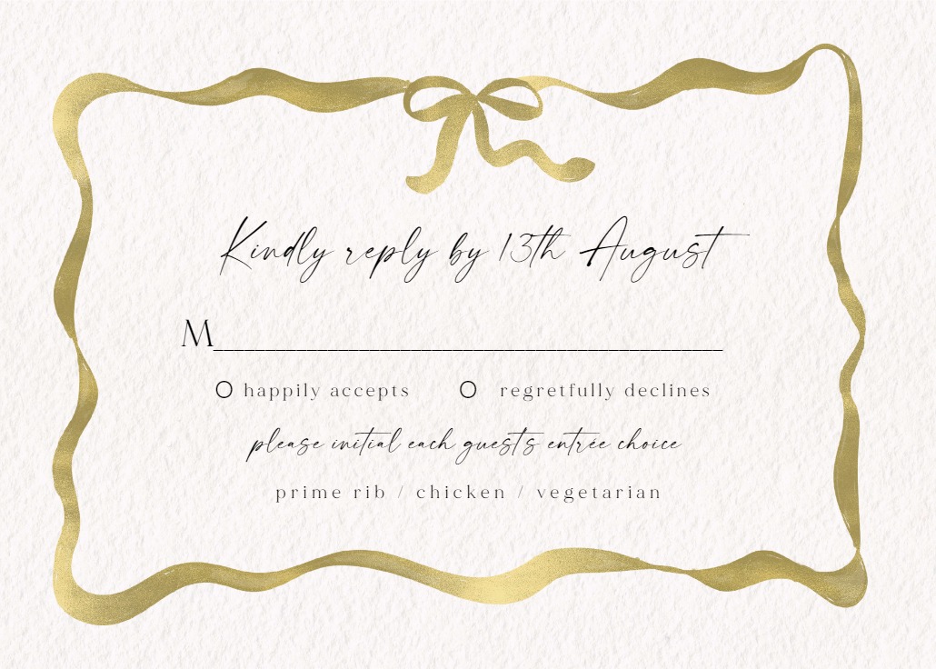 Delicate Ribbon - Wedding Invitation Template | Greetings Island