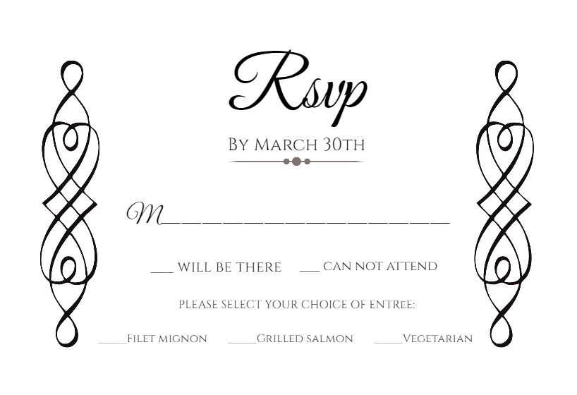 Pretty And - RSVP card Template (Free) | Greetings Island