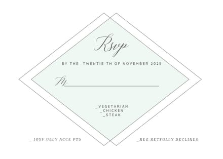 Elegant Diamond - RSVP Card Template (Free) | Greetings Island