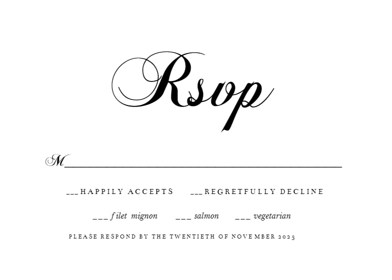 Fancy Script - RSVP Card Template (Free) | Greetings Island