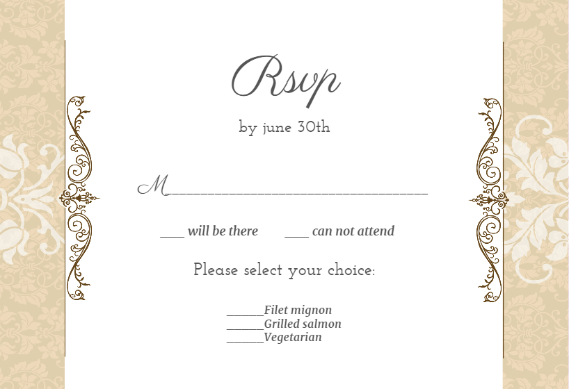 Fine Lace - RSVP Card Template (Free) | Greetings Island