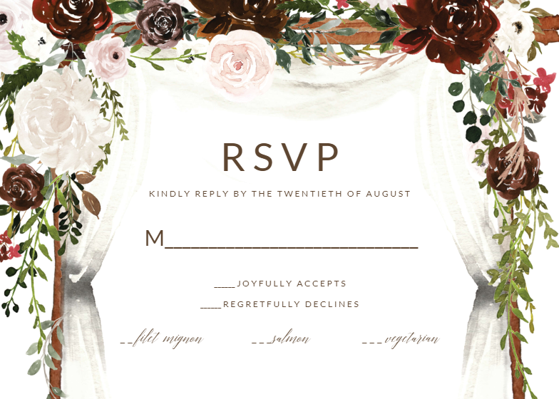 Fine Lace - RSVP card Template (Free) | Greetings Island