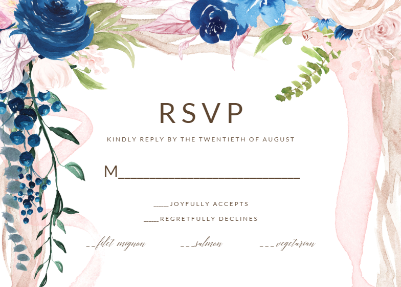 Fine Lace - RSVP card Template (Free) | Greetings Island