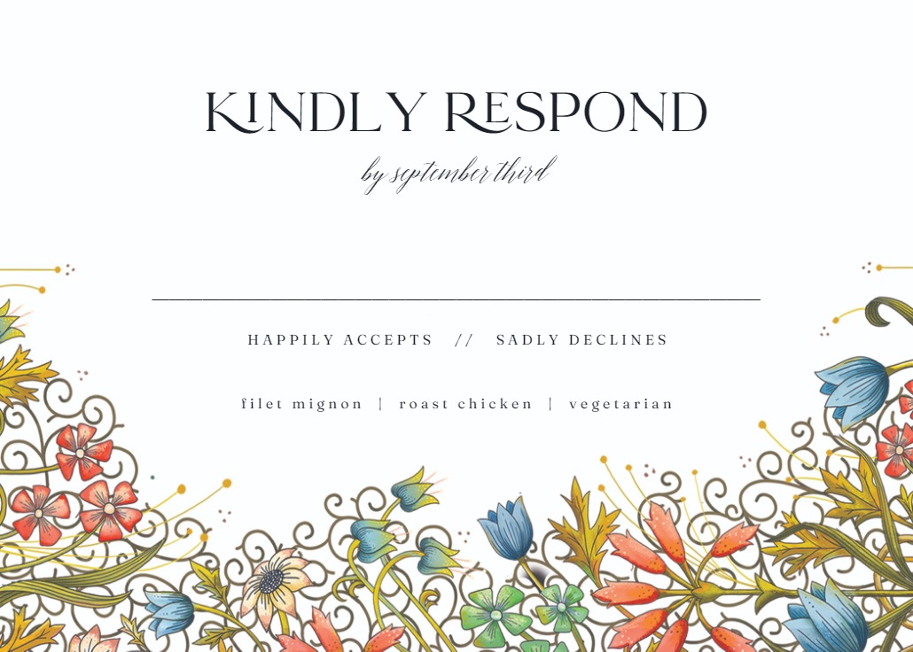 Floral Edge - Wedding Invitation Template (Free) | Greetings Island