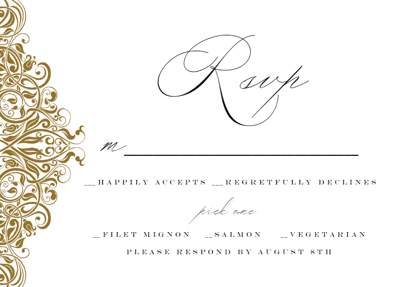 Swirling Elegance - RSVP card Template (Free) | Greetings Island