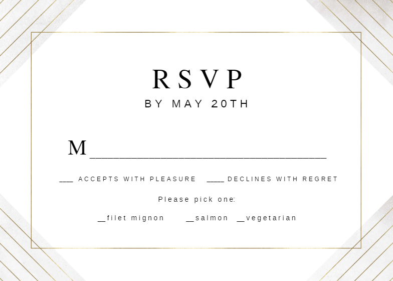 Frame & lines - RSVP card Template (Free) | Greetings Island