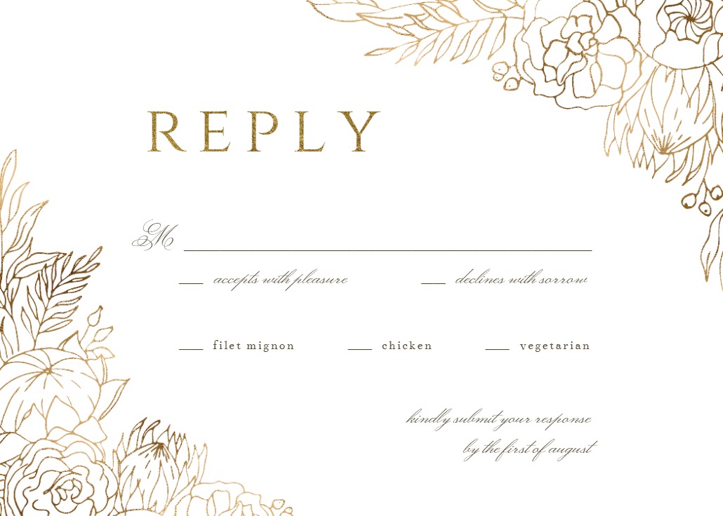 Gilded Lines - Wedding Invitation Template | Greetings Island