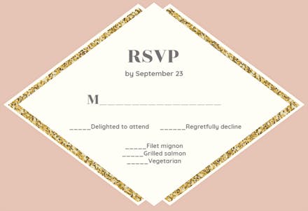 Glam Gold - RSVP Card Template (Free) | Greetings Island