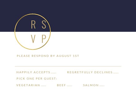 Golden Ring - RSVP Card Template (Free) | Greetings Island