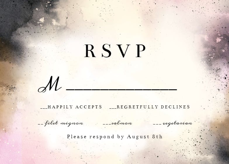 Golden Storm - RSVP Card Template (Free) | Greetings Island