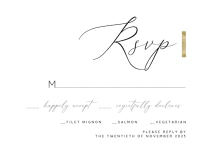 Hints Of Gold - RSVP Card Template (Free) | Greetings Island