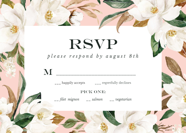 Cream Colorful Floral - RSVP card Template (Free) | Greetings Island