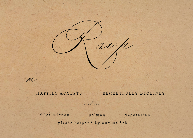 Modern Vintage - RSVP card Template (Free) | Greetings Island