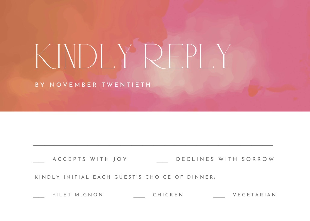 Night Time - RSVP card Template (Free) | Greetings Island