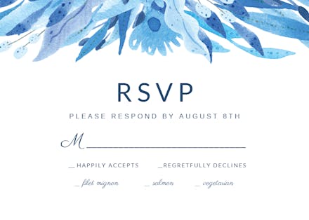 RSVP blue beauty - RSVP card Template (Free) | Greetings Island
