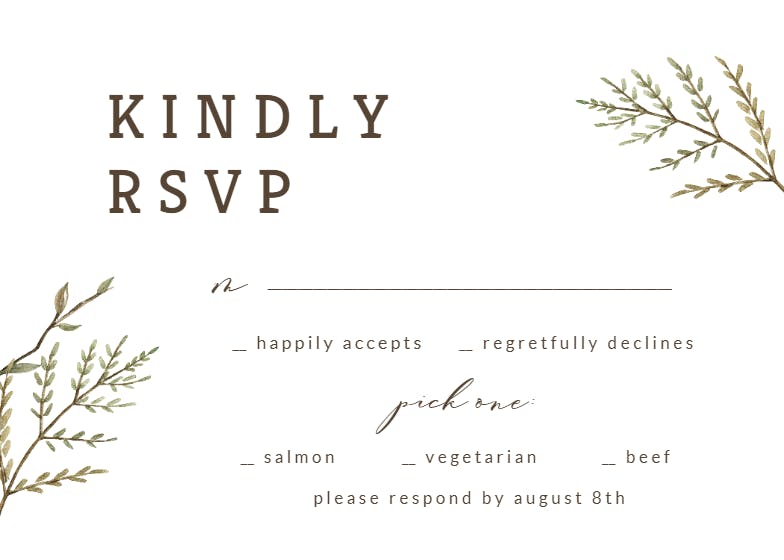 Rustic Border - RSVP card Template (Free) | Greetings Island