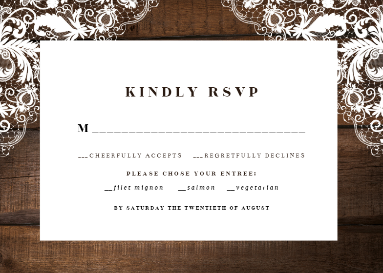 Sparkling rustic floral - RSVP card Template (Free) | Greetings Island